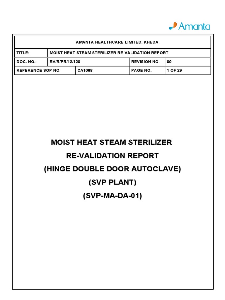 Autoclave SVP Report 2016 | PDF | Sterilization (Microbiology ...
