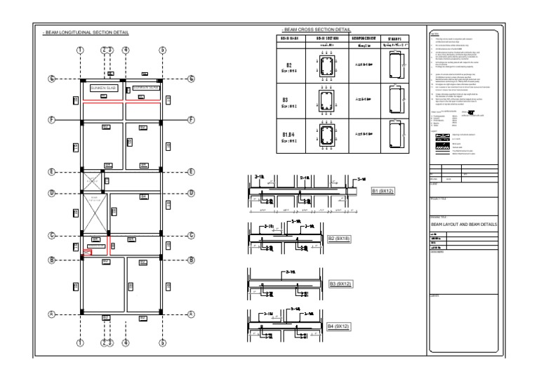 Beam Cross Section Detail - Beam Longitudinal Section Detail | PDF ...