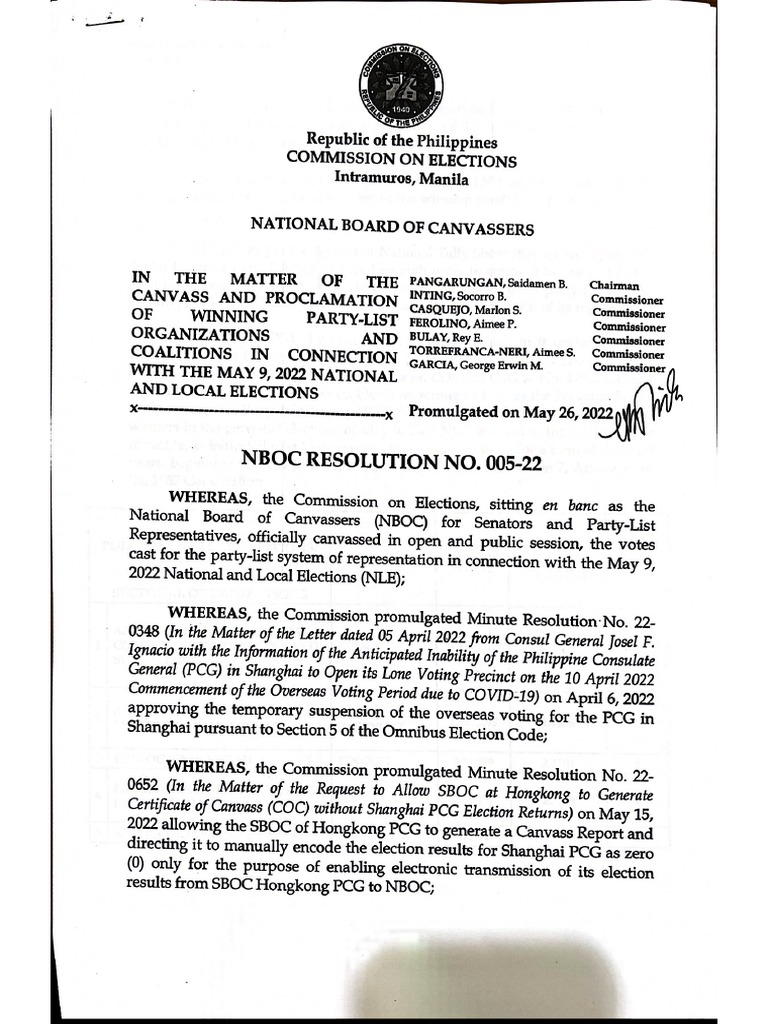 Proclaimed Party-List Groups, 2022 Elections | PDF
