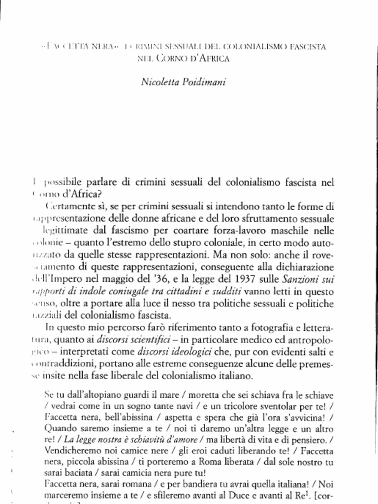 Faccetta Nera | PDF
