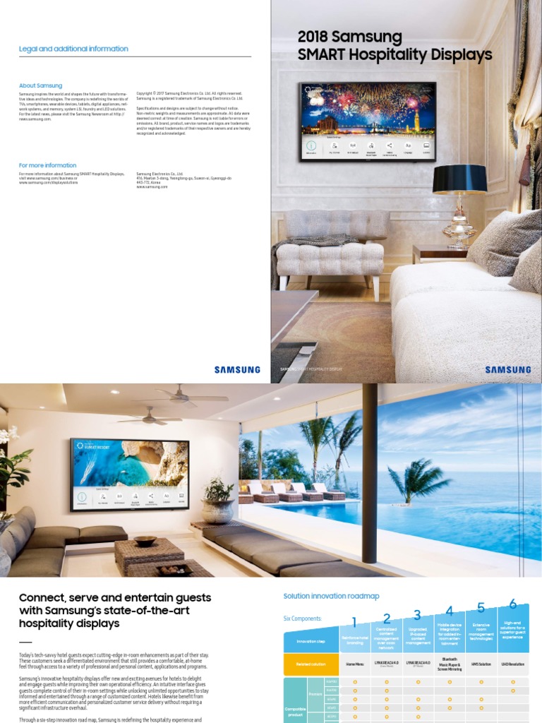 2018 Samsung SMART Hospitality Displays: Legal and Additional ...