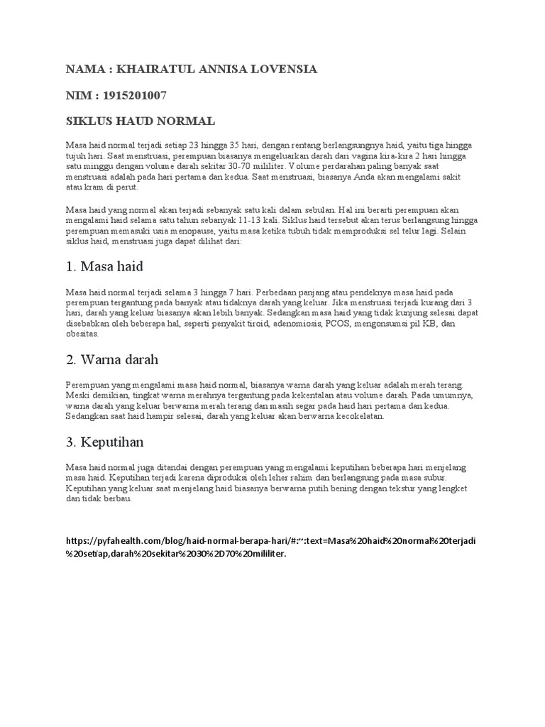 Siklus Haid Normal | PDF