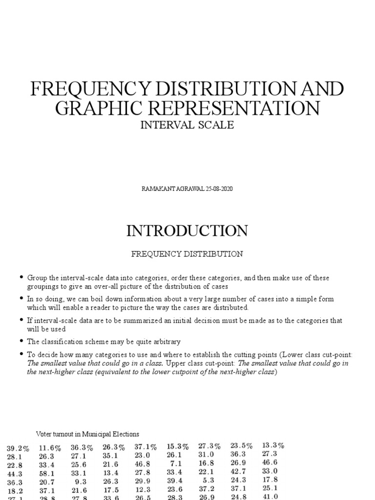 Frequency Distribution and Graphical Representation | PDF | Histogram ...