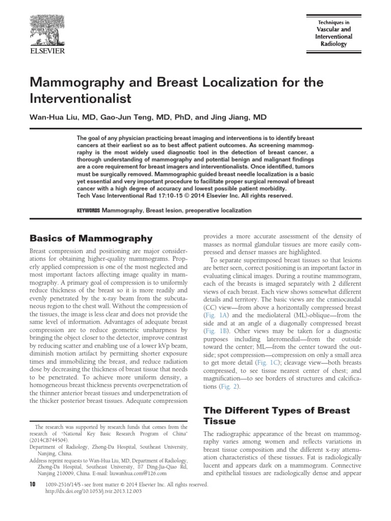 Mammography and Breast Localization For The Interventionalist | PDF ...