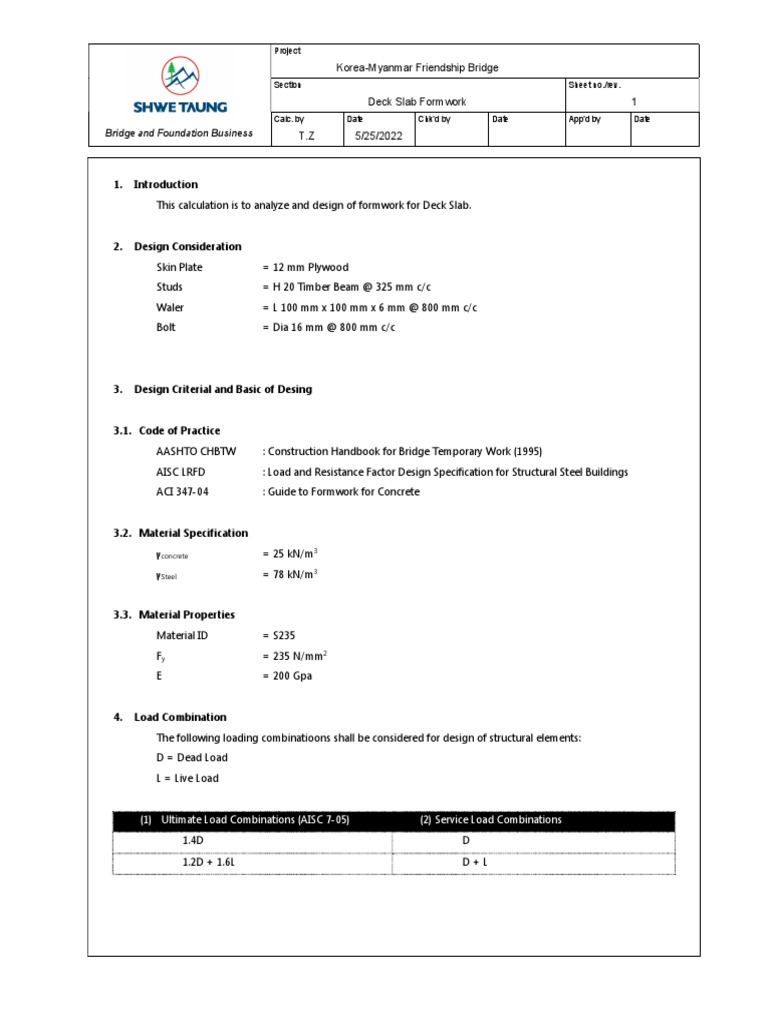 Deck Slab Formwork - 25 - 5 - 2022 | PDF | Bridge | Bending