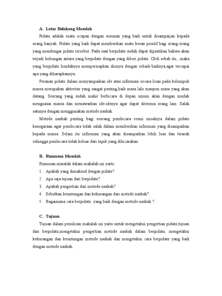 Metode Pidato Naskah | PDF