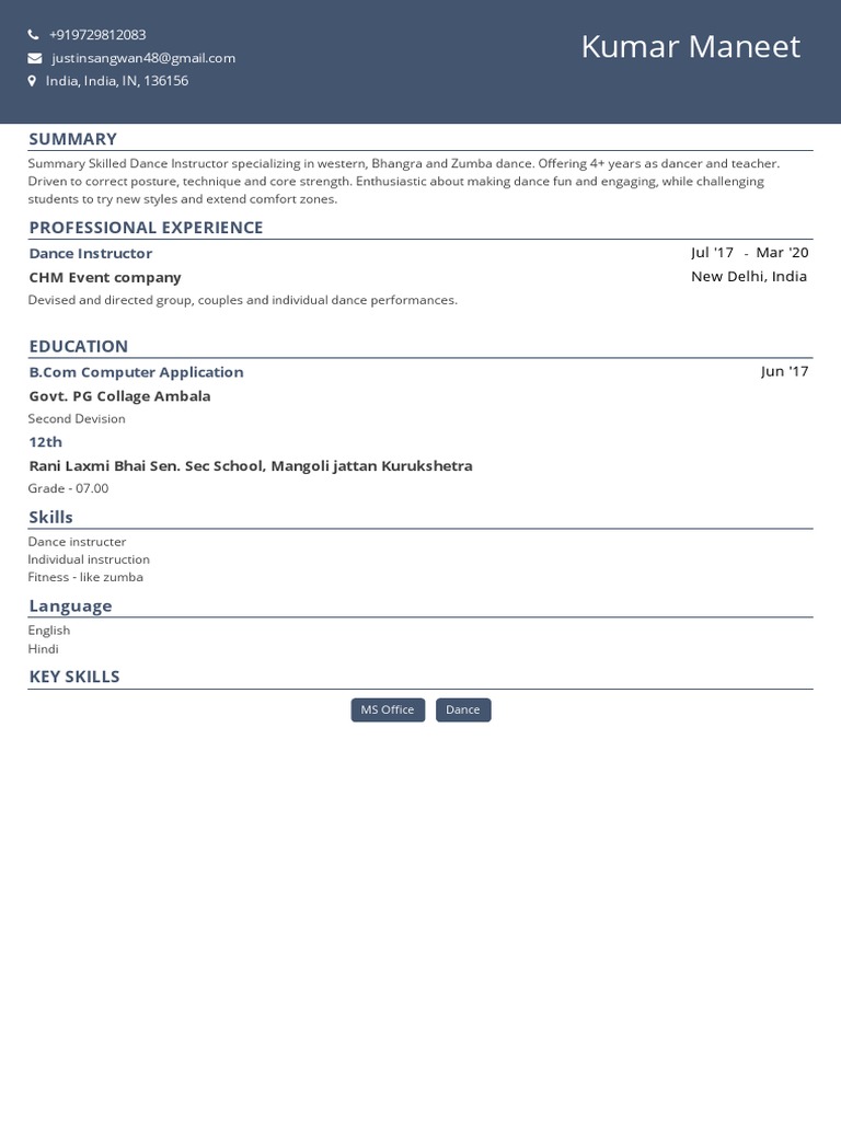 Kumar Maneet Resume | PDF