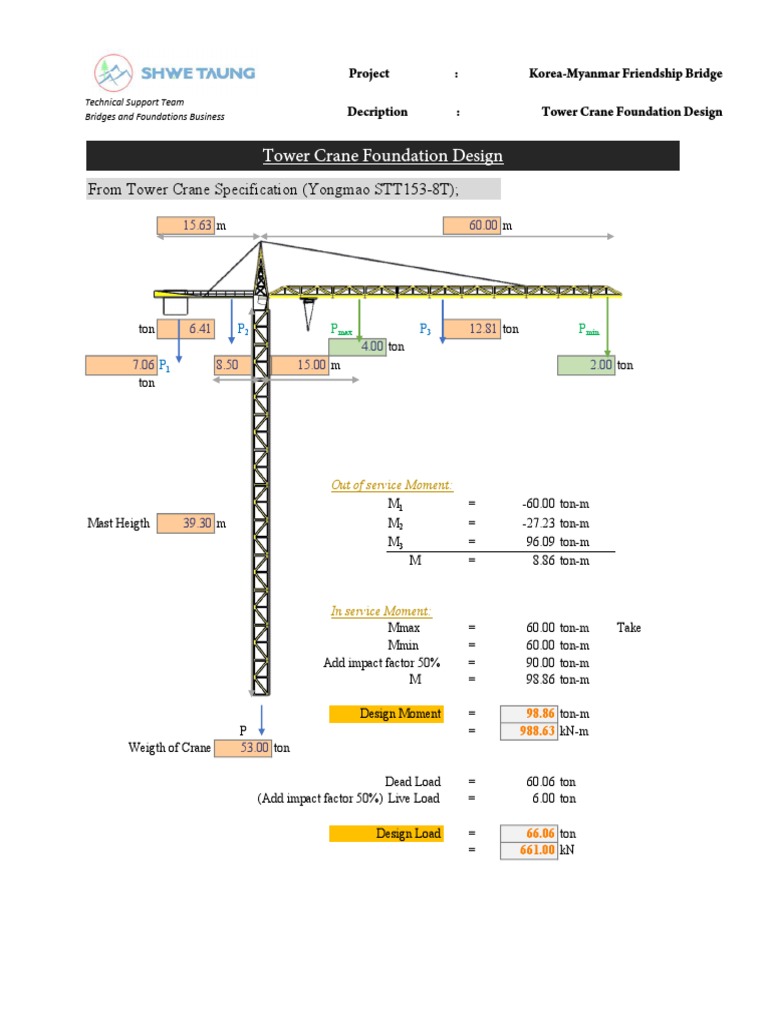 Tower Crane Foundation Design | PDF | Materials | Applied And ...