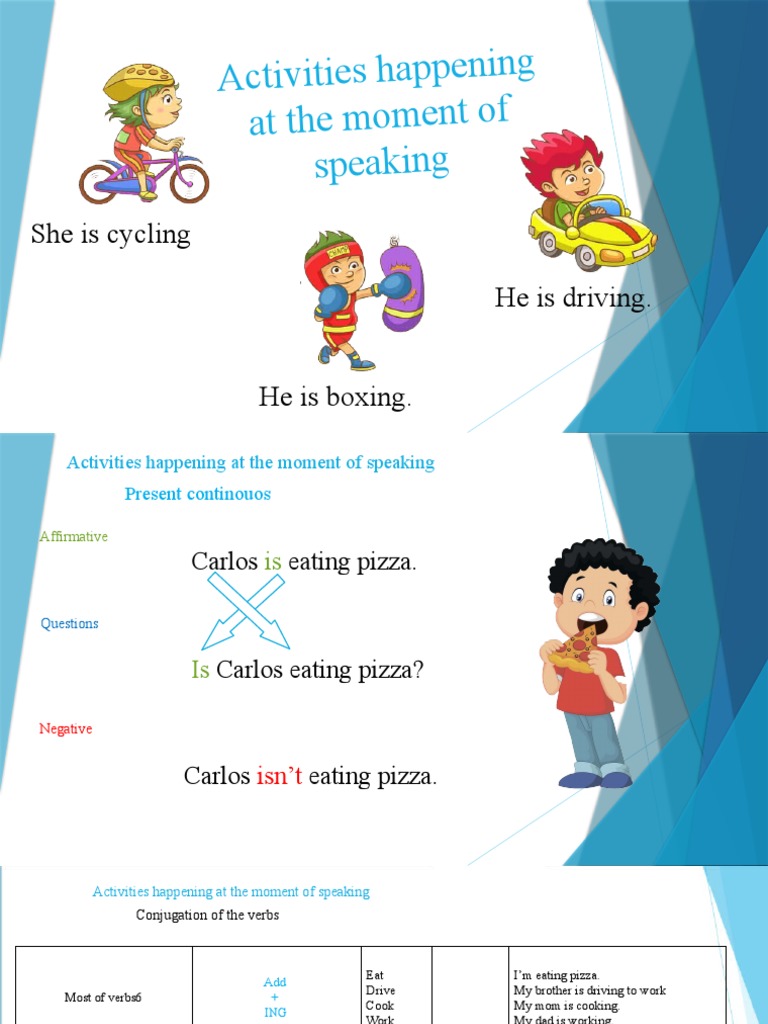 Activities Happening at The Moment of Speaking. | PDF | Human ...