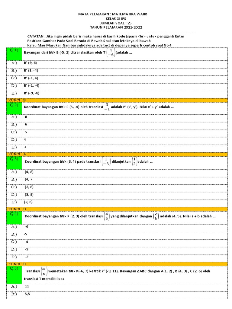 Mat Wajib Xi Ips | PDF