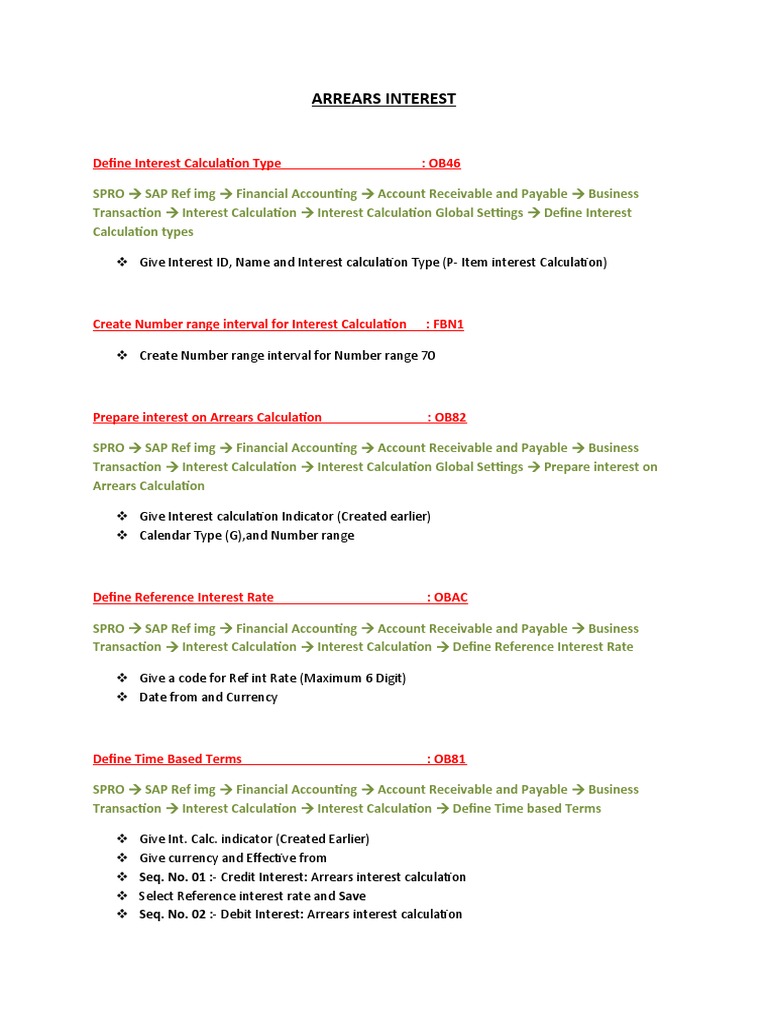 Arrears Interest Calculation Guide | PDF | Financial Transaction | Interest