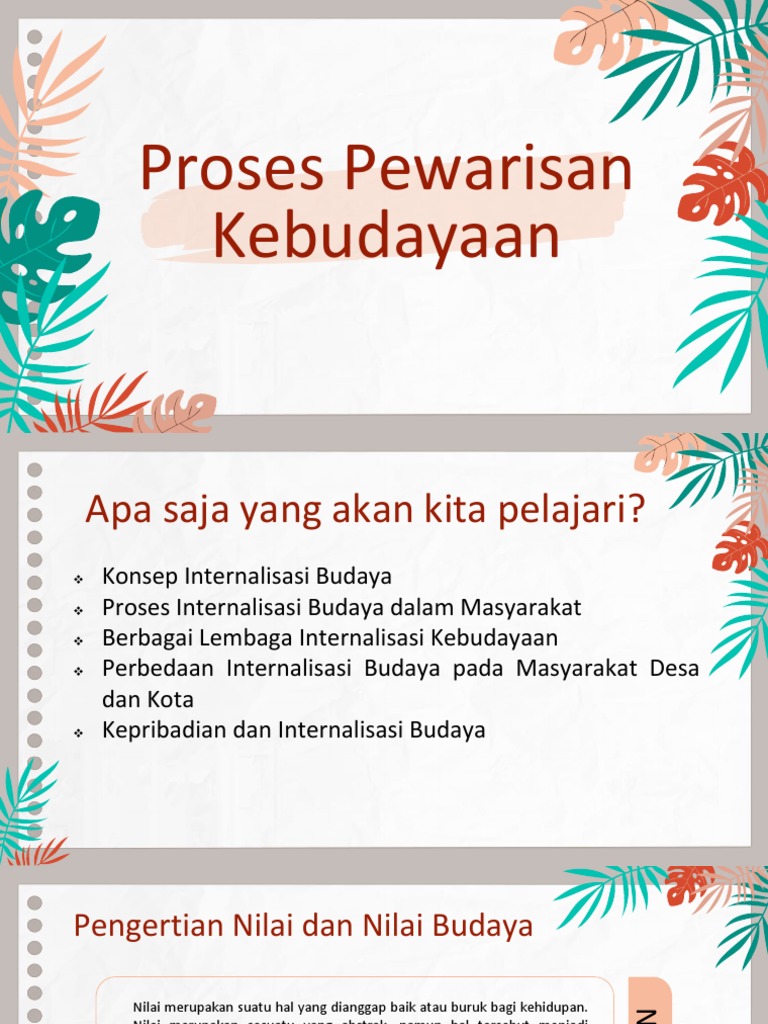Proses Pewarisan Budaya dan Nilai Sosial | PDF