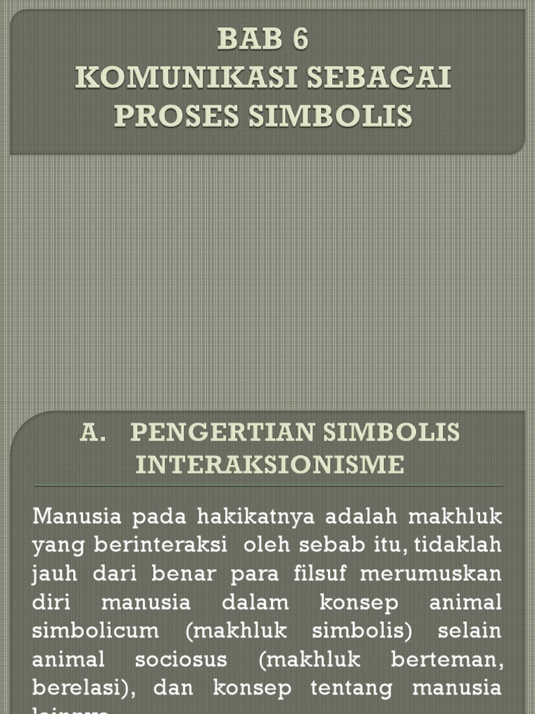 Bab 6 Komunikasi Sebagai Proses Simbolis | PDF