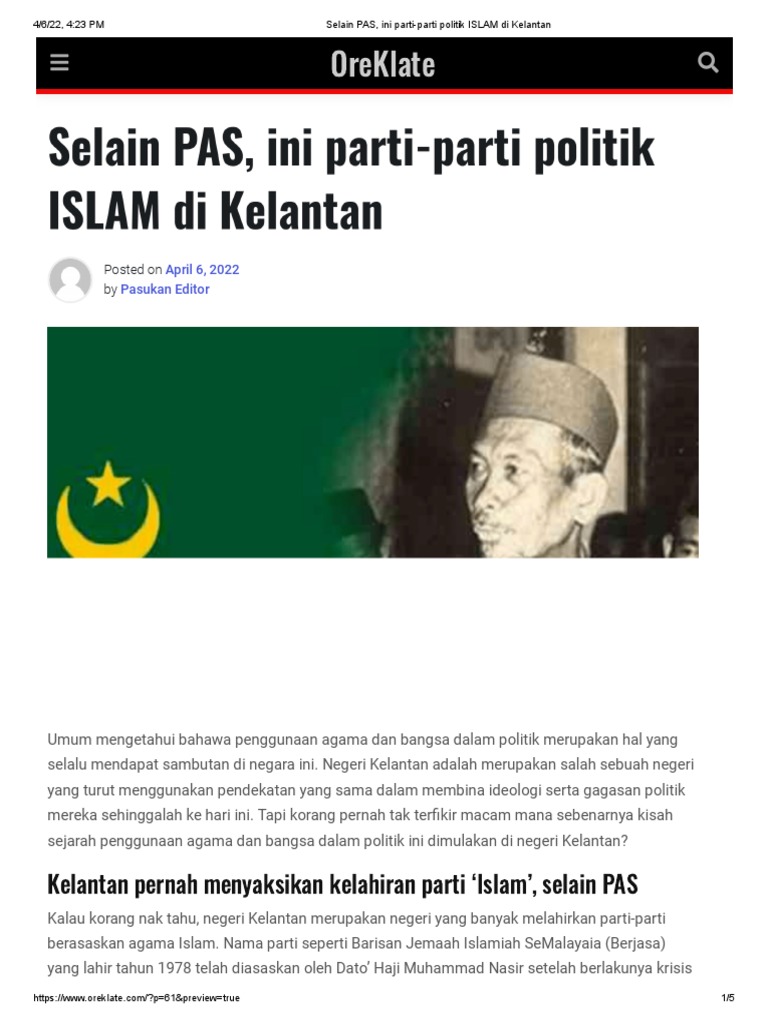 Selain PAS, Ini Parti-Parti Politik ISLAM Di Kelantan | PDF