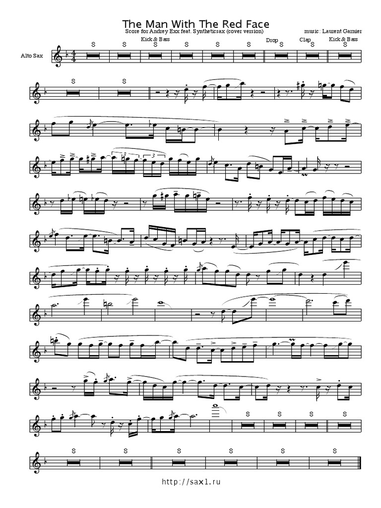 The Man With The Red Face Sax Alto | PDF