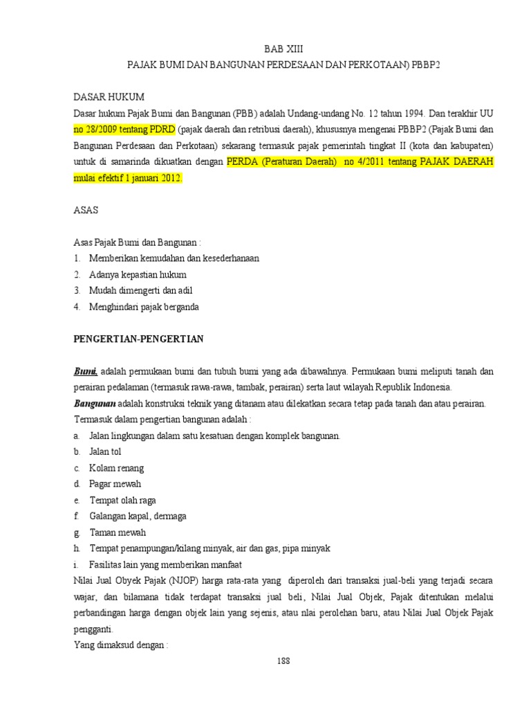 Bab 13 Pajak (PBB) | PDF