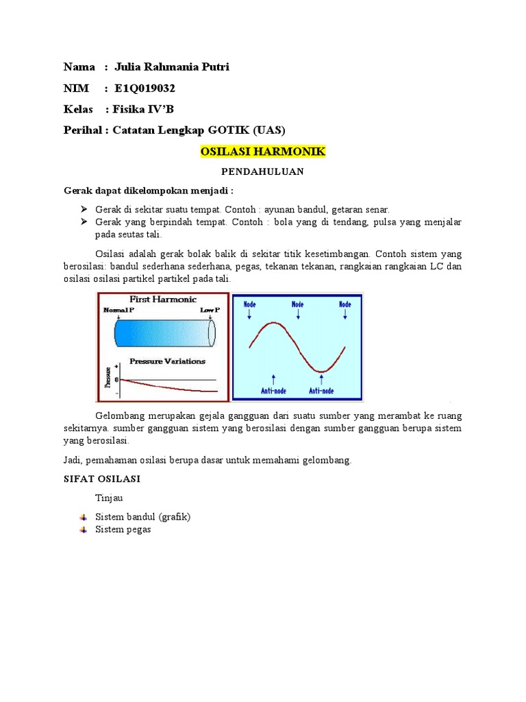 UAS Gelombang Dan Optik - E1Q019032 - Julia Rahmania Putri | PDF