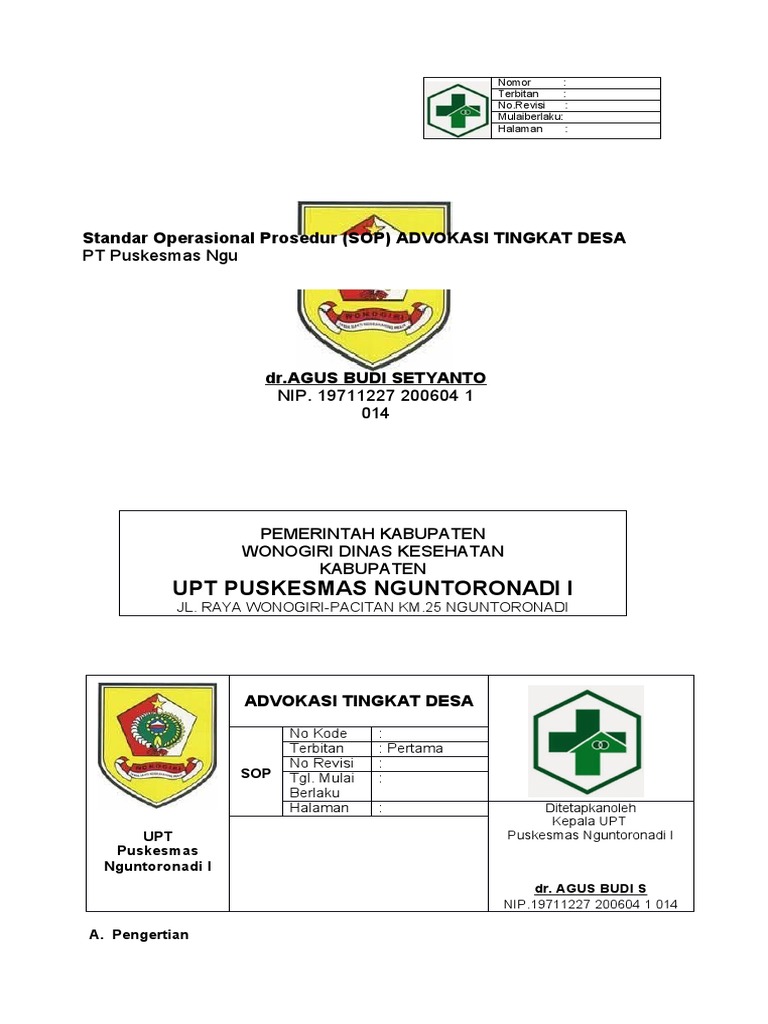 Sop Advokasi Tingkat Desa | PDF