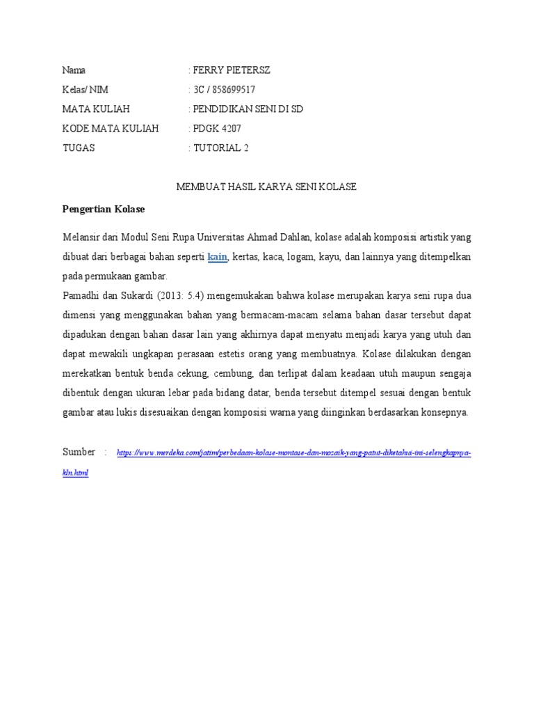 Ferry Pietersz - 858699517 - TT 2 Seni PDGK 4207 Rev | PDF | Seni