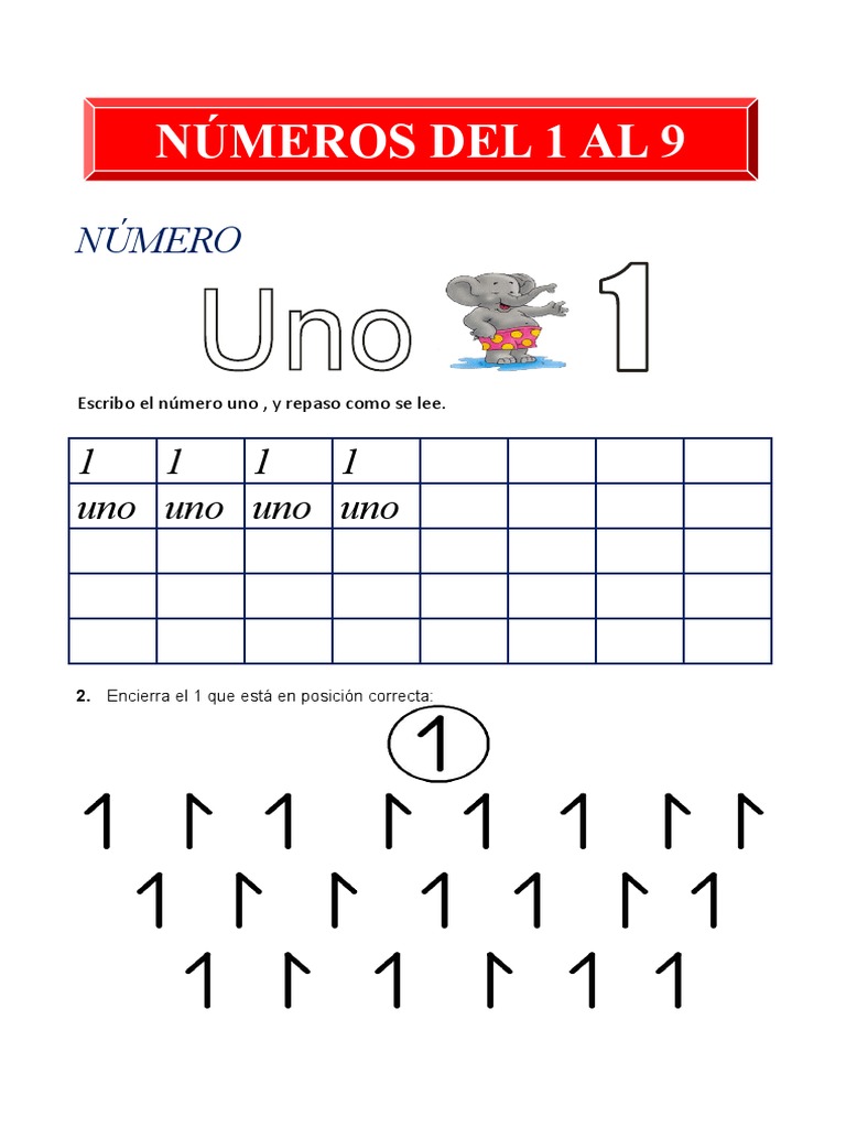 Numeros Del 1 Al 9 | PDF