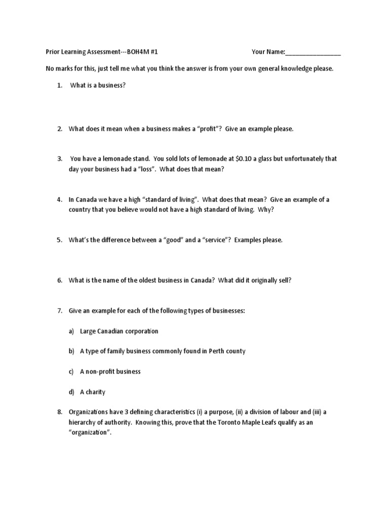 2 Prior Learning Assessment | PDF | Business | Self-Improvement