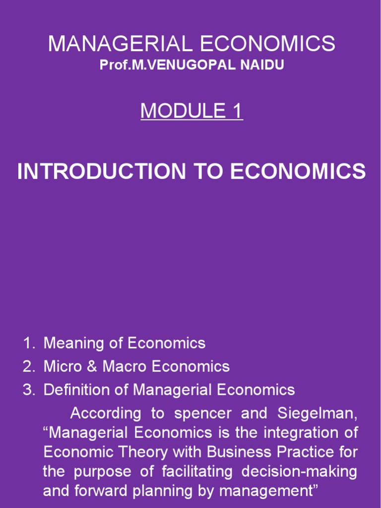 1-Module Introduction | PDF | Economics | Microeconomics