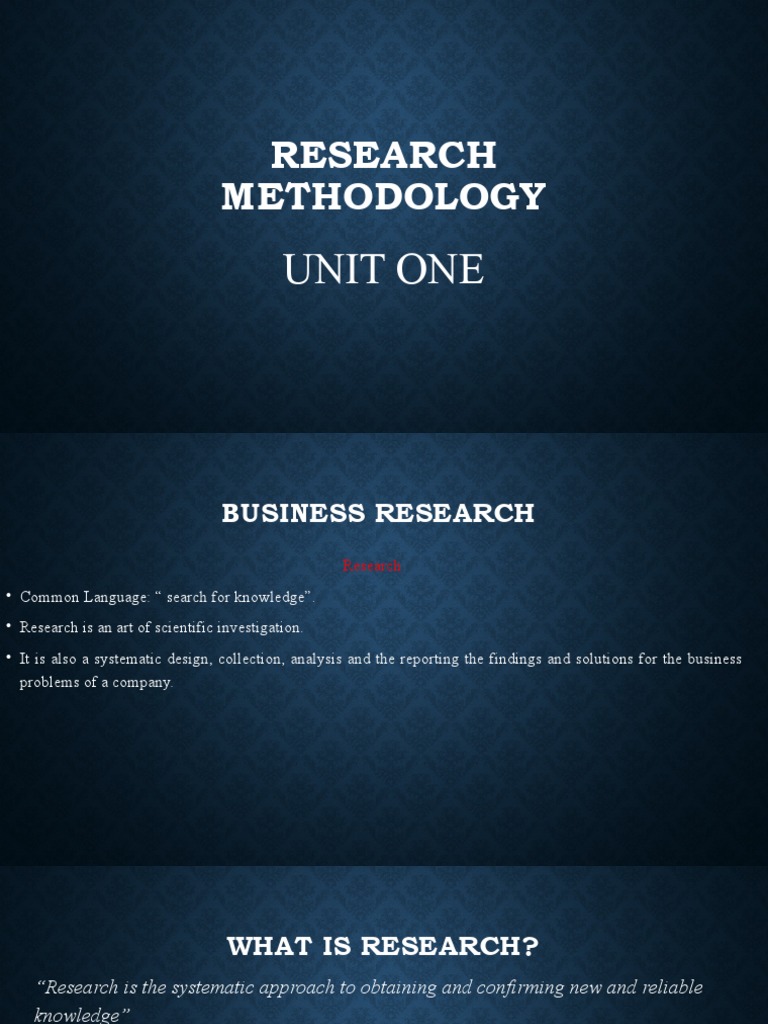 Research Methodology: Unit One | PDF | Sampling (Statistics) | Hypothesis
