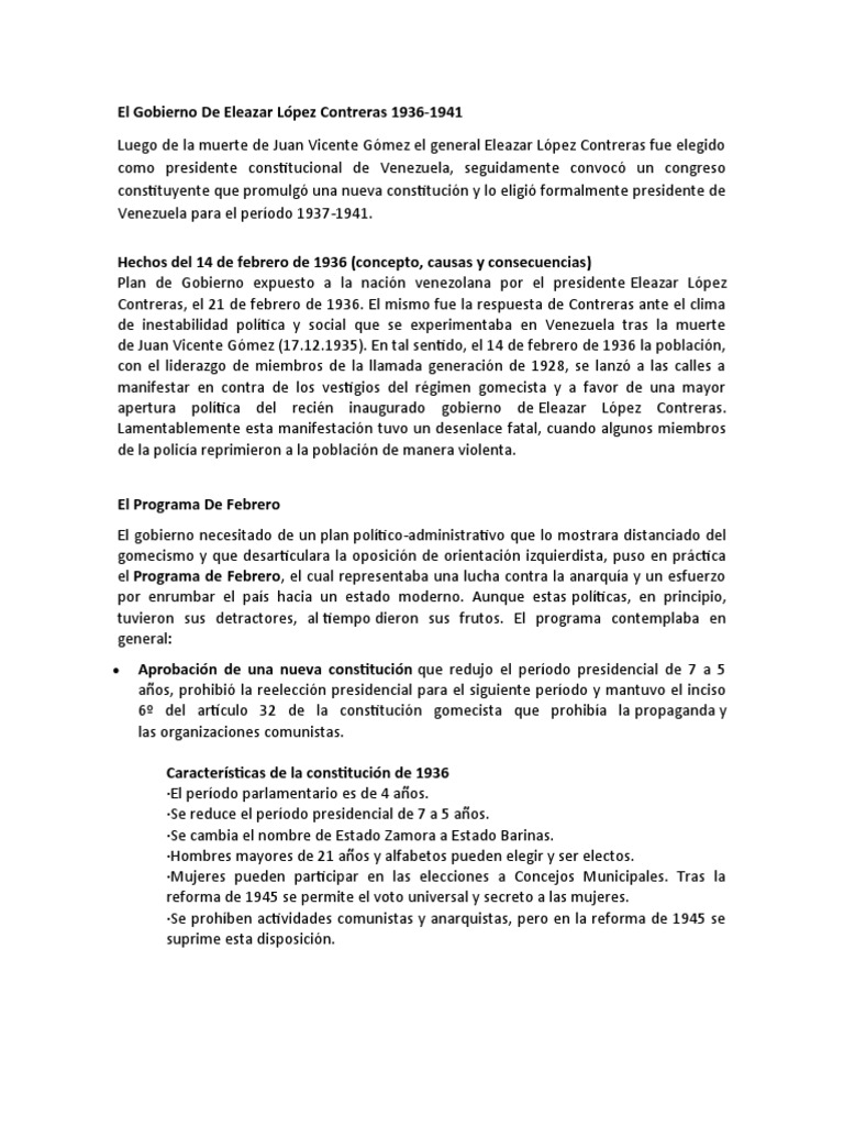 Resumen Historia de Venezuela | PDF | Venezuela | Gobierno