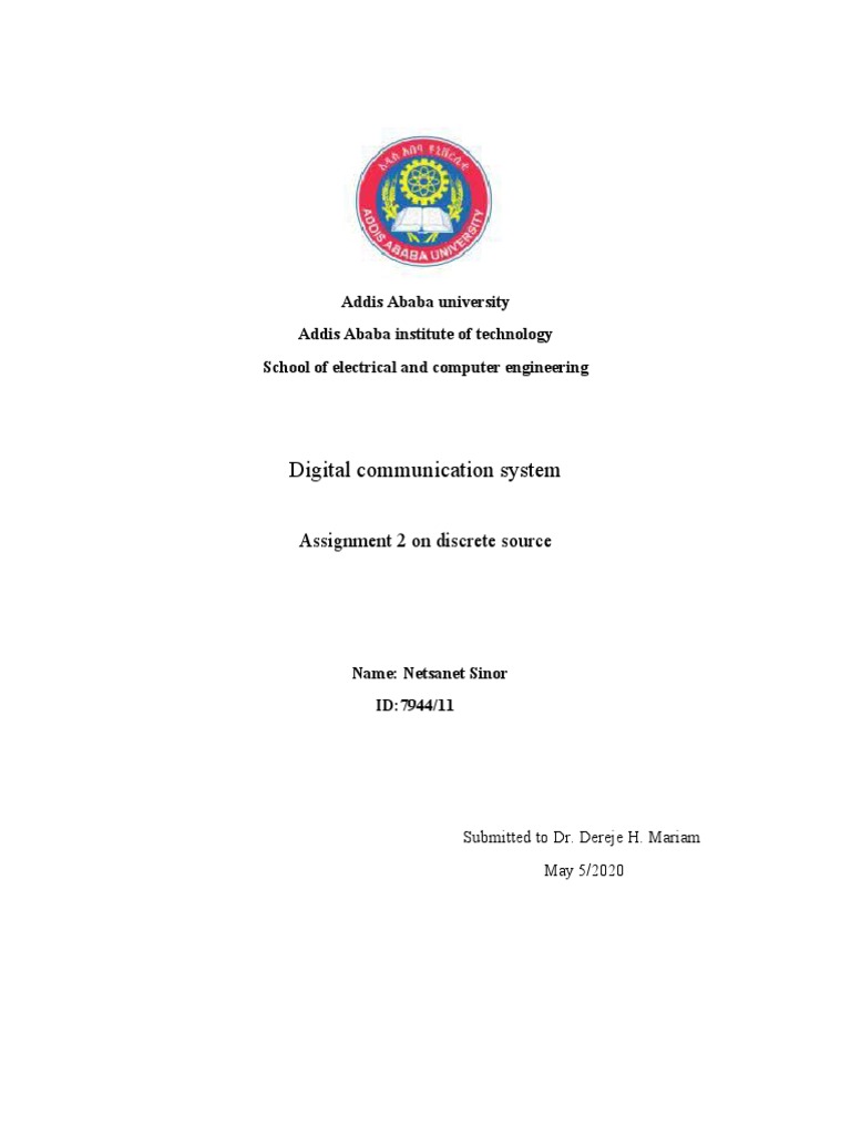 Assignment - Digital Communication | PDF | Code | Theoretical Computer ...