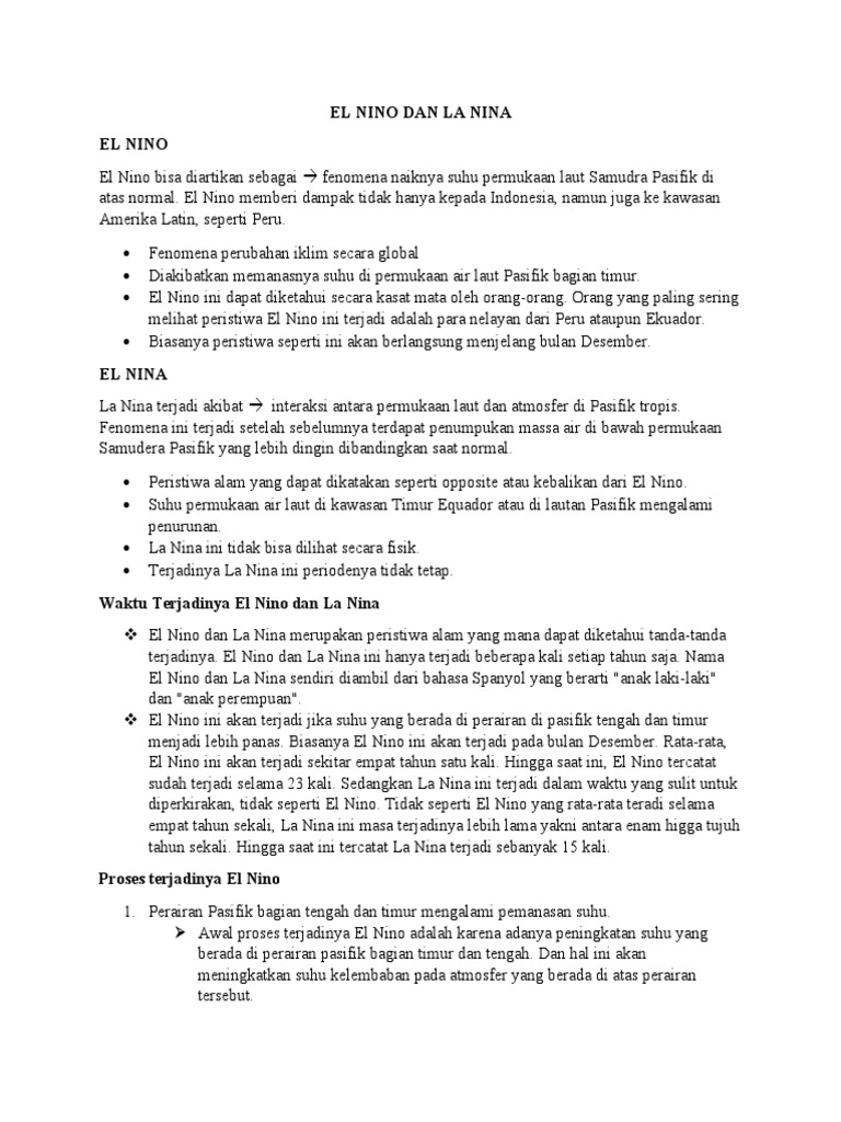 El Nino Dan La Nina | PDF