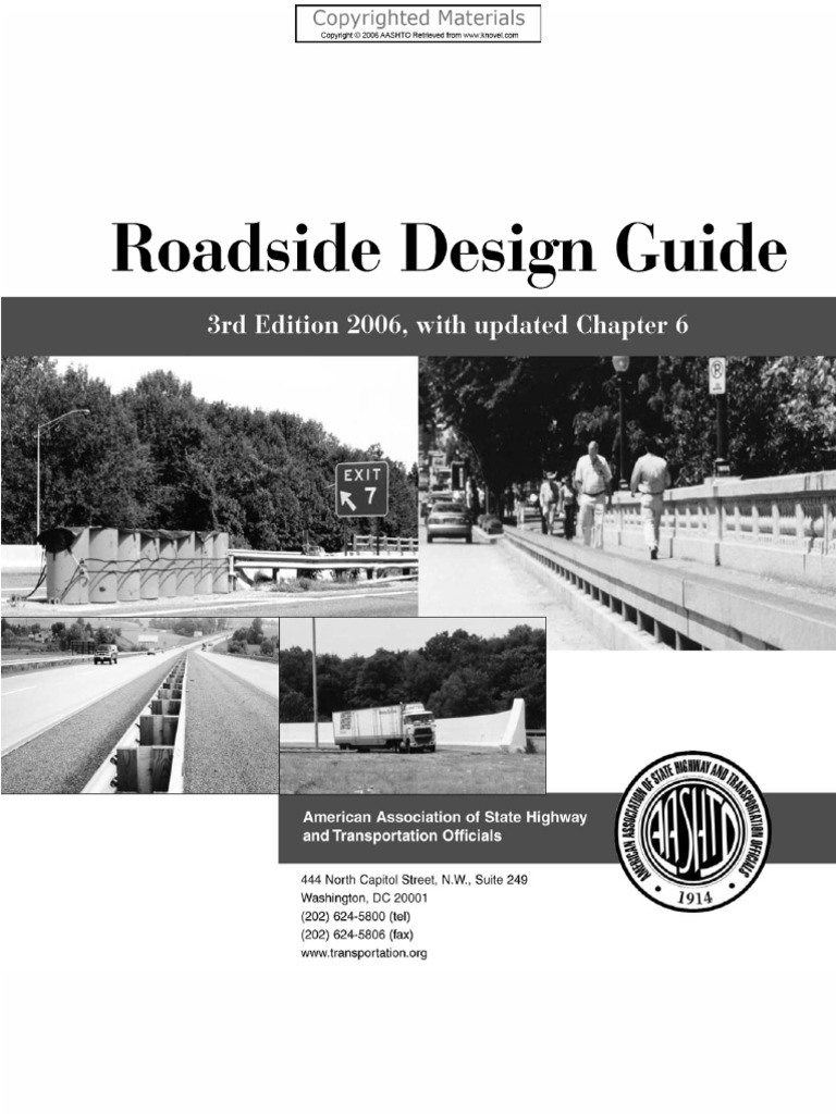 Roadside Design Guide 3rd Editi - AASHTO | PDF | Safety | Economic Sectors