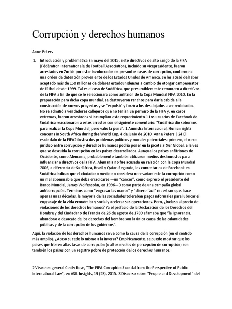 Corrupción y Derechos Humanos | PDF | Corrupción política | Derechos humanos