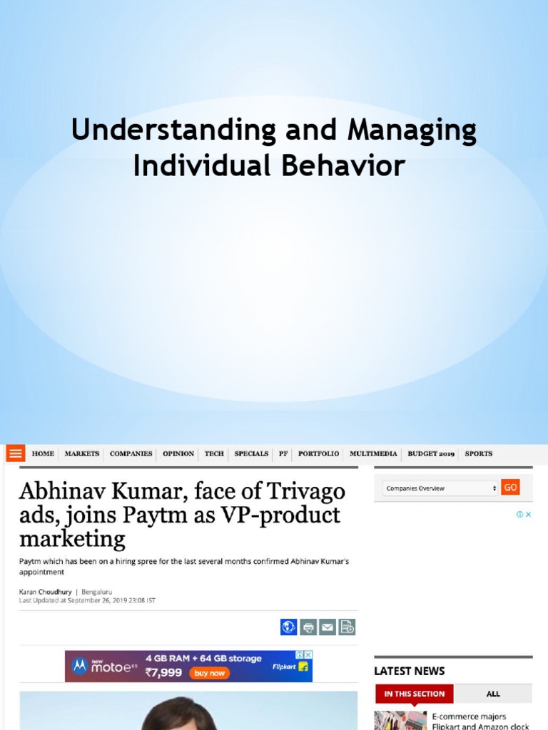 Understanding and Managing Individual Behavior | PDF | Attitude ...