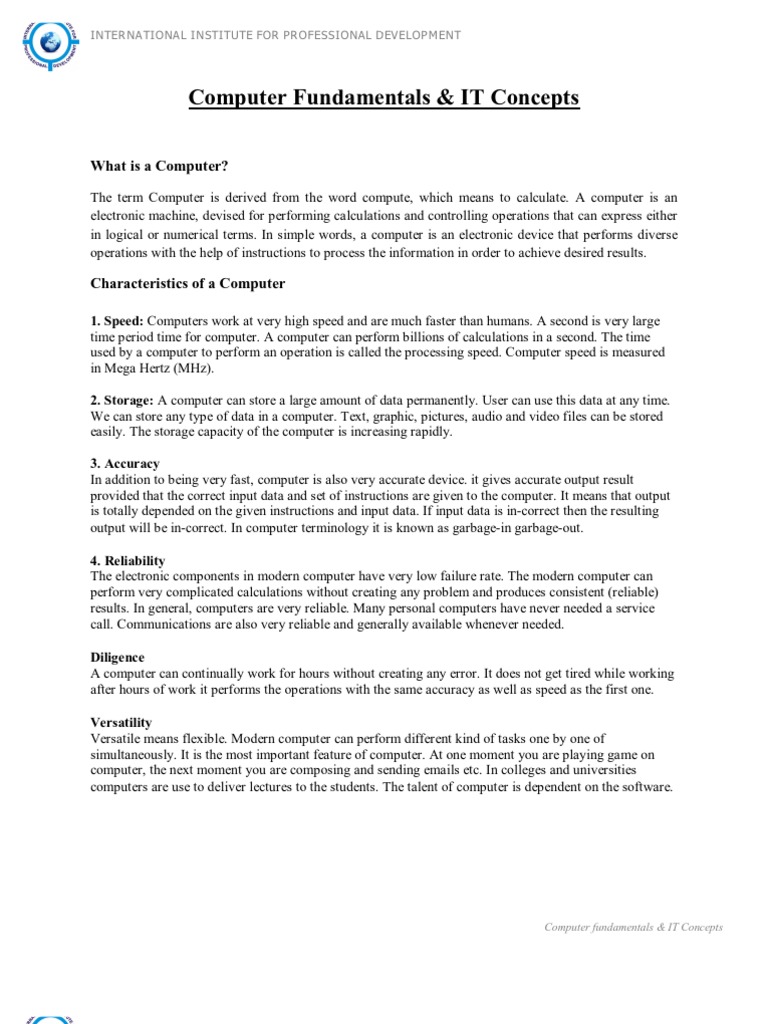 Computer Fundamentals | PDF | Computer Network | Bit