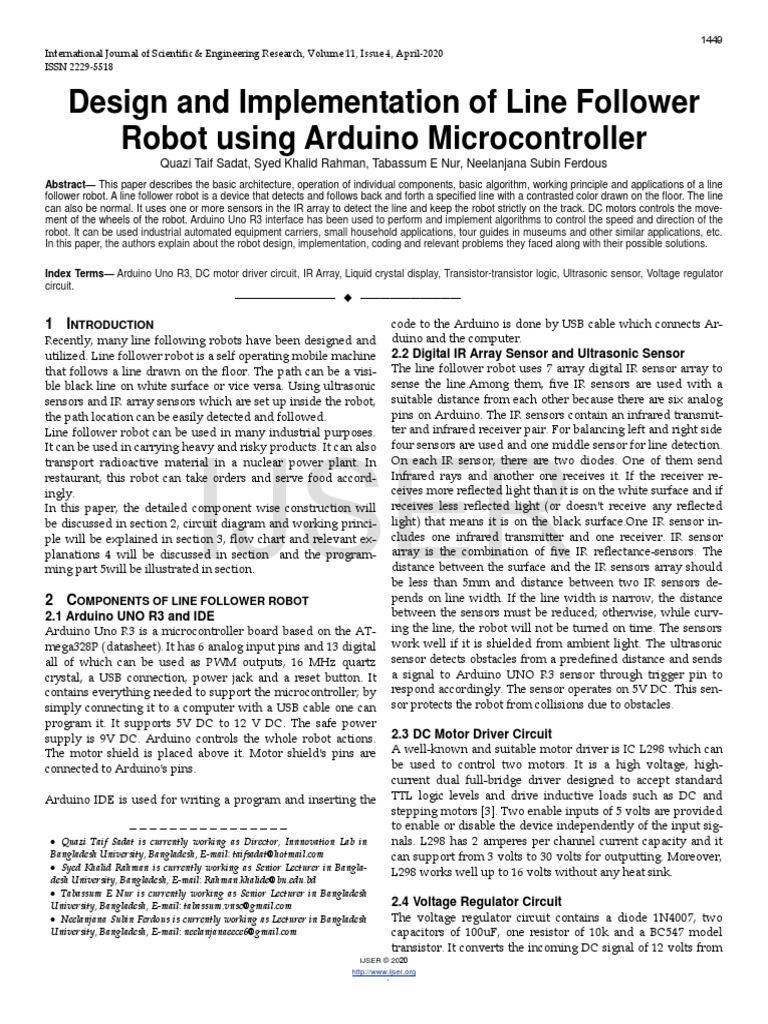 Design And Implementation Of Line Follower Robot Using Arduino 5897