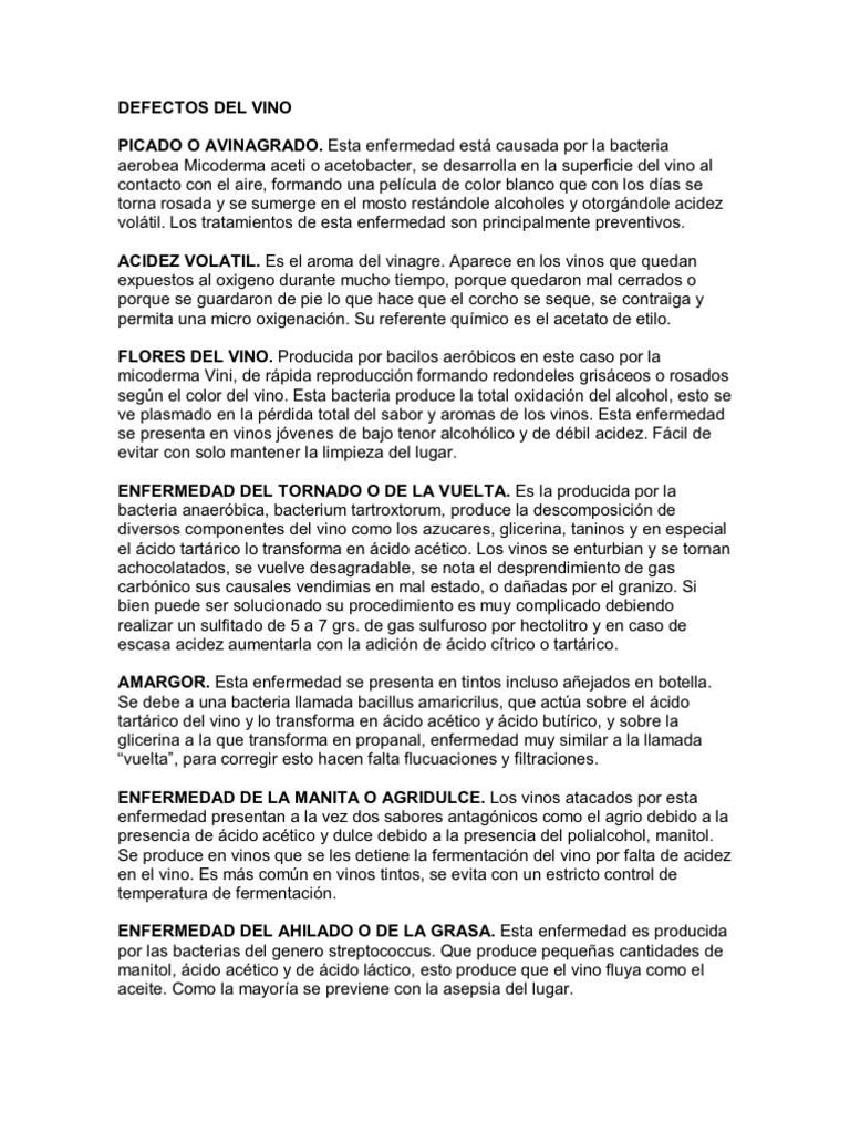 Defectos Del Vino | PDF