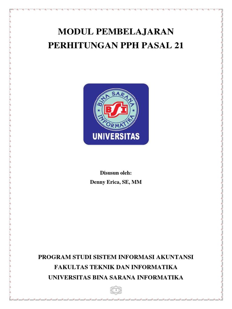 Modul Pembelajaran Perhitungan PPH Pasal 21 | PDF