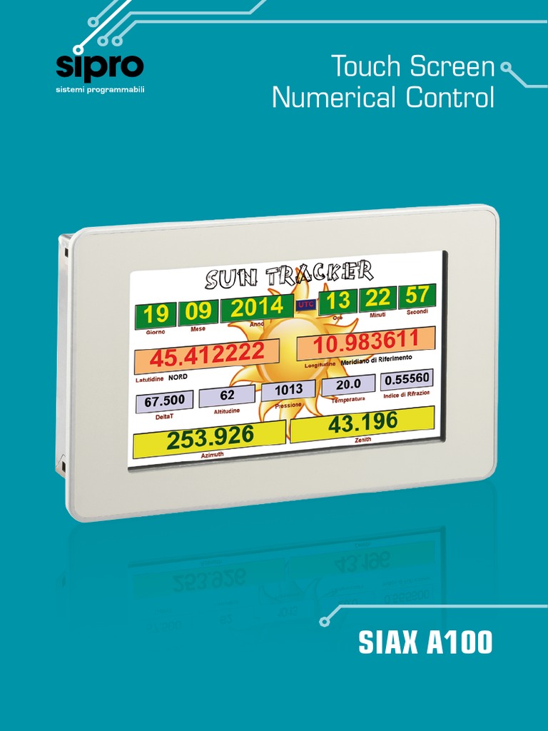 Touch Screen Numerical Control: SIAX A100 | PDF | Programmable Logic ...