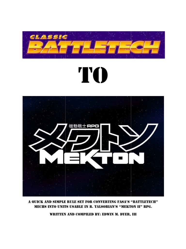 Mekton II Conversion Guide | PDF