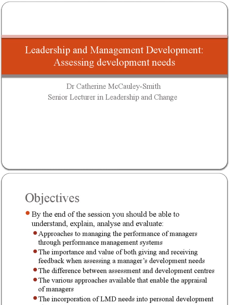 Assessing Development Needs | PDF | Performance Appraisal | Strategic ...