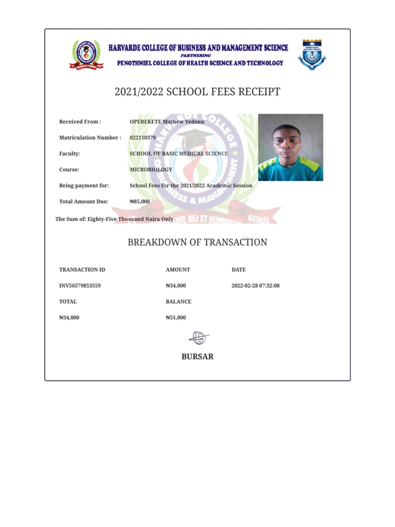School Fees Receipt 1 PDF