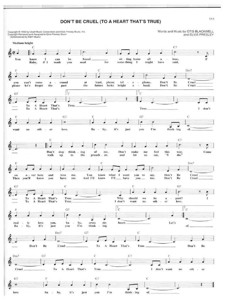 Don't be cruel (lead sheet) | PDF