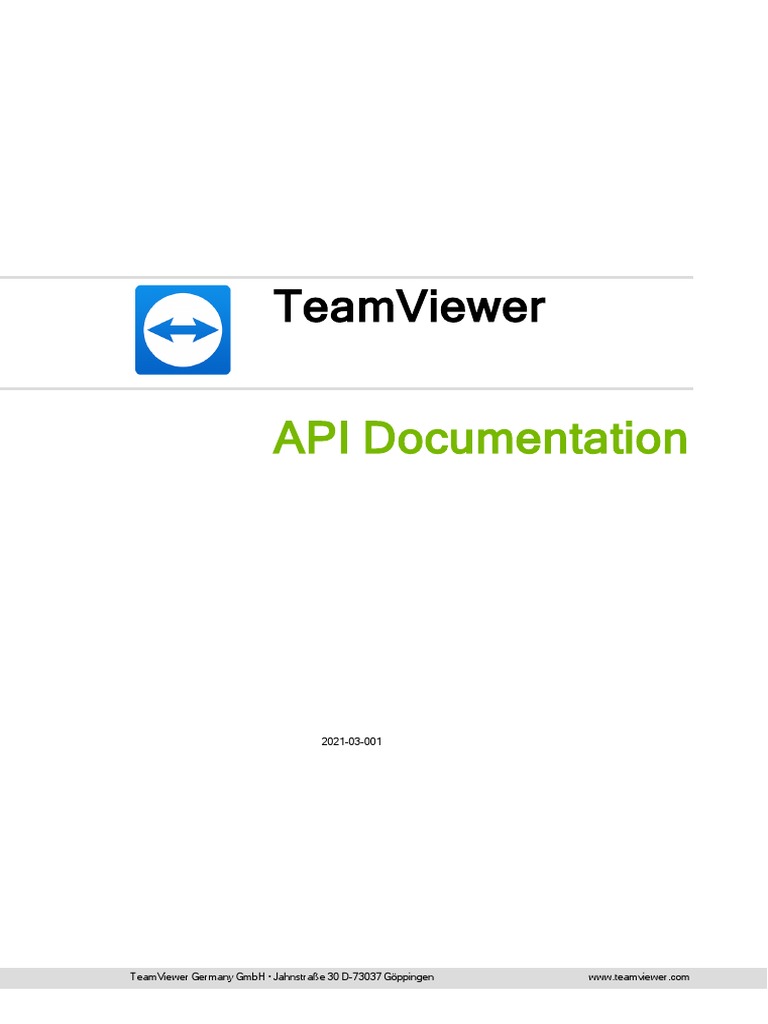 Teamviewer: Api Documentation | PDF | Representational State Transfer ...