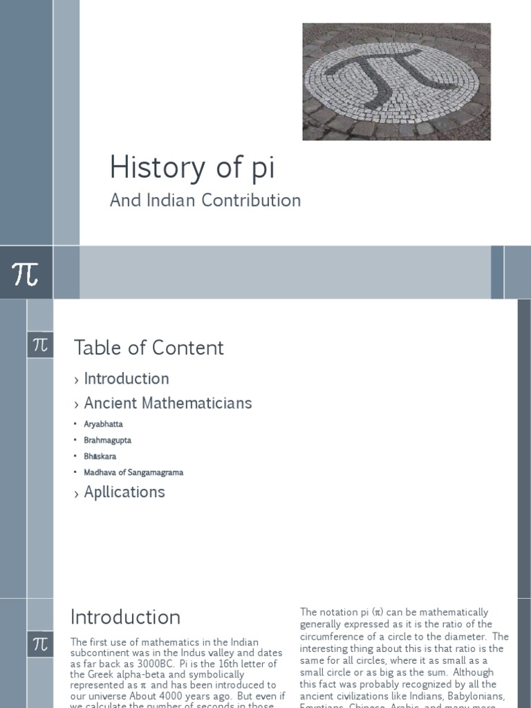 Math Education PowerPoint Template With Pi | PDF | Pi | Numbers