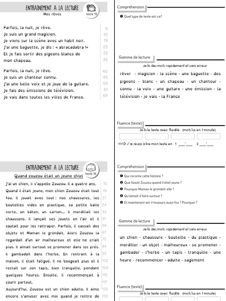 Textes de fluence pour 4ème année | PDF | Échecs