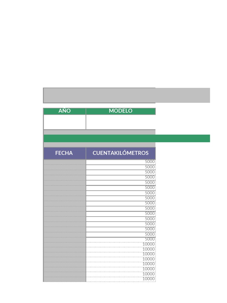 Plantilla Control de Vehiculos | PDF