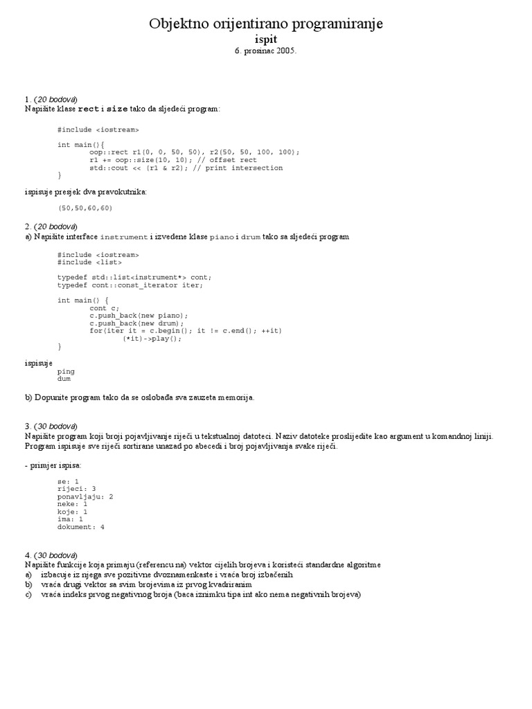 Reseni Zadaci OOP C++ 3 | PDF