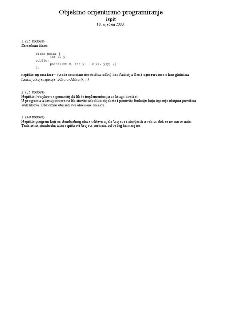 Reseni Zadaci OOP C++ 5 | PDF