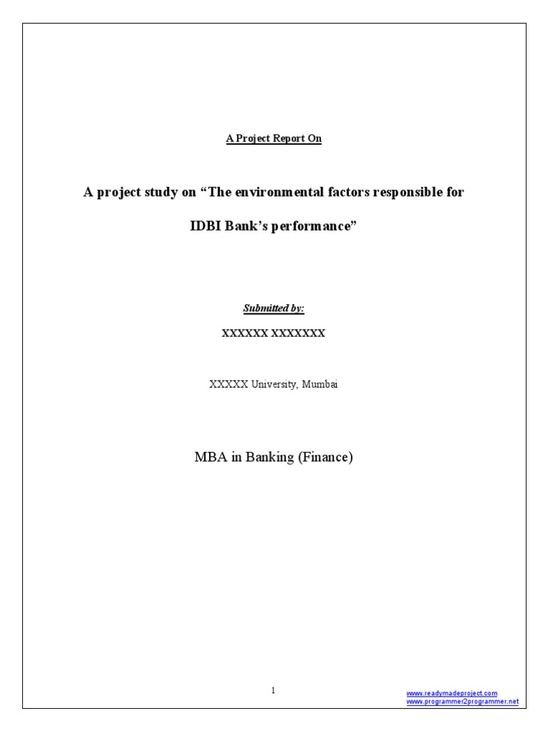 IDBI Bank Performance Analysis Report | PDF | Banks | Reserve Bank Of India