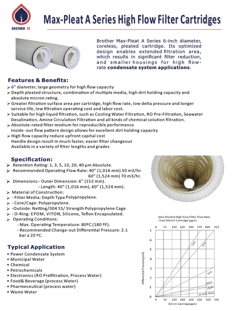 Max-Pleat A Series High Flow Filter Cartridges: Features & Benefits ...